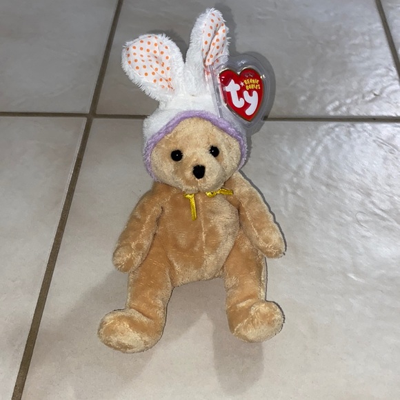 Ty | Toys | Ty Beanie Babies Baby Springston Teddy Bear Bunny Ears Rare ...